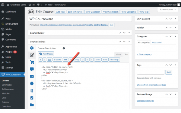 Visibility Control for WP Courseware LMS