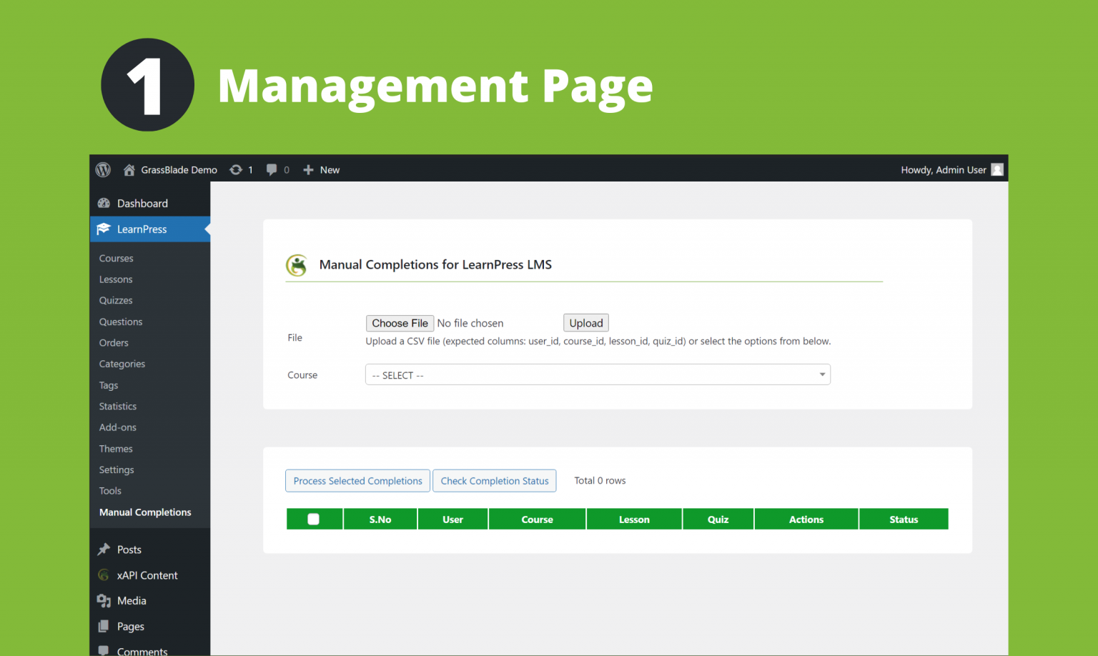 Manual Completions for LearnPress LMS